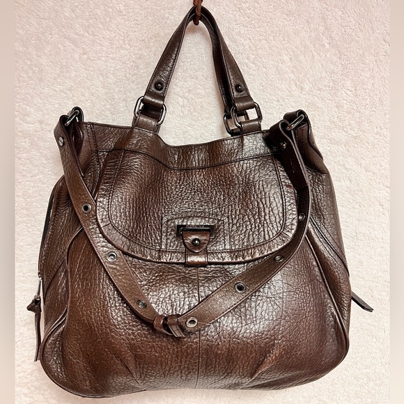 Perlina | Bags | Perlina Dark Brown Leather Shoulder Bag | Poshmark